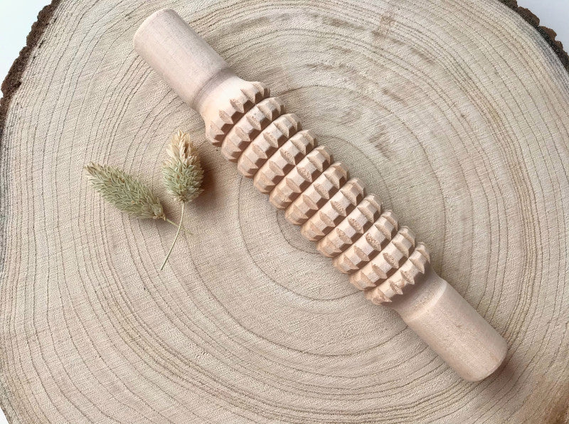 Rodillo de madera relieve cuadrados – Mimuk